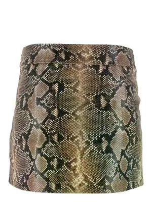 Ermanno Scervino Snake-print Mini Skirt - Brown
