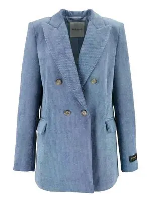 Ermanno Scervino Corduroy Double-breasted Jacket - Blue
