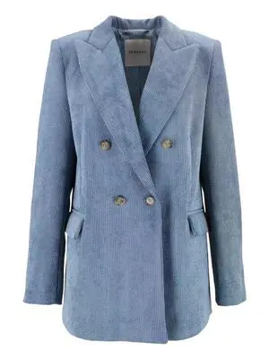 Ermanno Scervino Corduroy Double-breasted Jacket Blue
