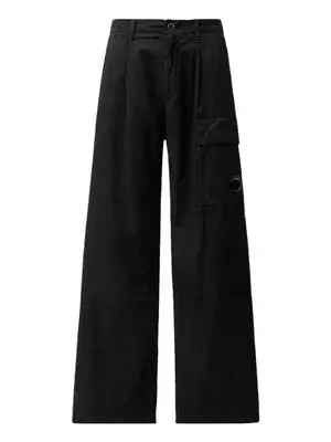 C.P. COMPANY Micro-reps Boxy Pleats Cargo Pants - Black
