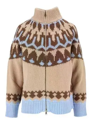 Ermanno Scervino Fair Isle Zip-up Cardigan - Neutrals