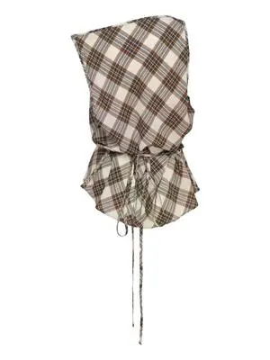 LEE MATHEWS Lee Mathews Rowan Bias Check-Pattern Sleeveless Reversible Top