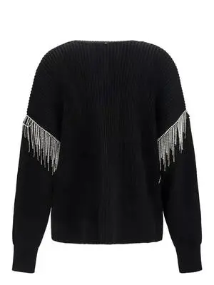 Sportmax Oversized Embellished Ribbed-knit Cardigan - Black