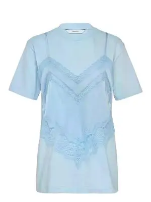 PUSHBUTTON PushBUTTON Lace-Trim Layered T-Shirt