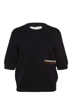 3.1 Phillip Lim Embellished-pocket Short-sleeve Sweater - Blue