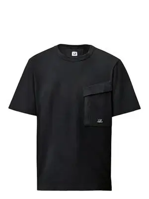 C.P. COMPANY 30/2 Mercerized-jersey Twisted Short-sleeve Pocket T-shirt - Black