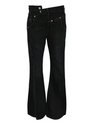 Andersson Bell Twist Fold Flare Jeans - Black