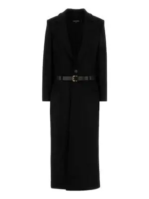 Dsquared2 Belted Single-breasted Coat - Black