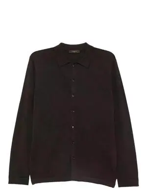 ZANONE Fine-knit Long-sleeved Shirt - Brown