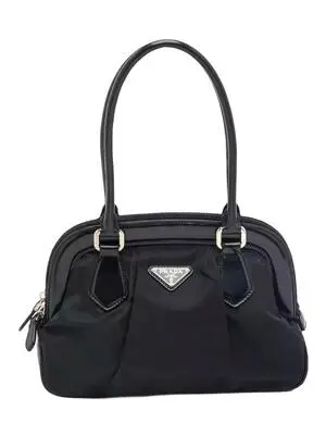 PRADA Prada Triangle Logo Dome Satchel Tote Bag