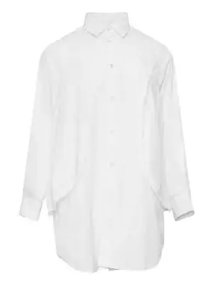 Comme Des Garçons Lace-panel Oversized Shirt - White