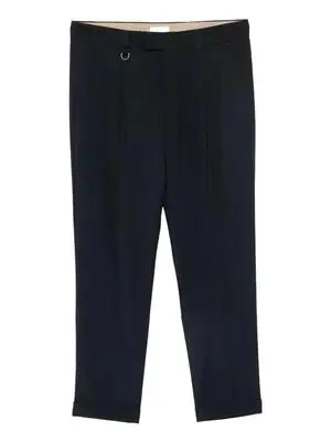 PAOLO PECORA Pleated Turn-up Trousers - Blue