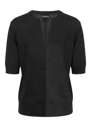 Pinko PINKO Short-Sleeve Wool Sweater Black