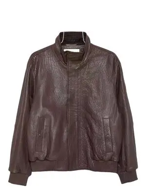 LARDINI Leather Zip-up Jacket - Red
