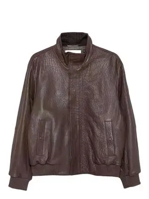 LARDINI Leather Zip-up Jacket - Red