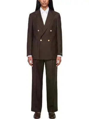 BRIGLIA 1949 Pleated Straight-leg Trousers - Brown