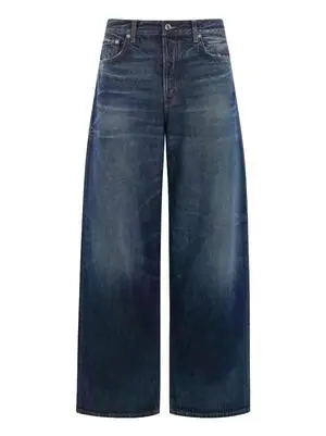 HAIKURE Bethany Frayed-edge Oversized Jeans - Blue