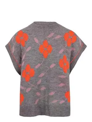 Essentiel Antwerp Karre Floral-intarsia Knitted Vest - Grey