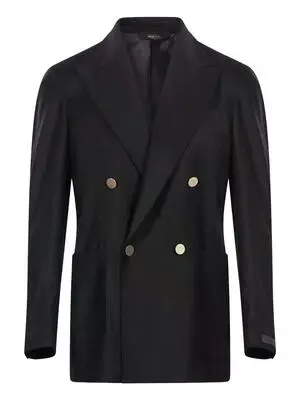 BRIGLIA 1949 Double-breasted Peaked-lapels Blazer - Black