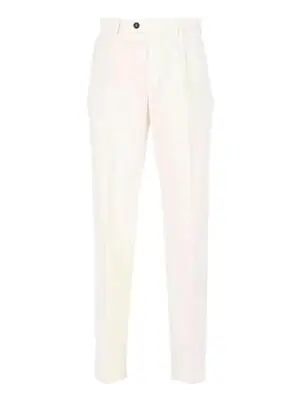 Eleventy Pleated Tapered-leg Trousers - Neutrals