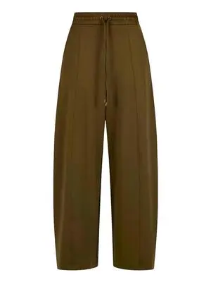 Max Mara Logo-embroidered Drawstring Trousers - Brown