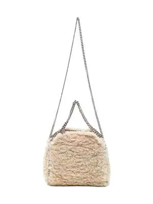 Stella McCartney STELLA MCCARTNEY Falabella Faux-Shearling Shoulder Bag Neutrals