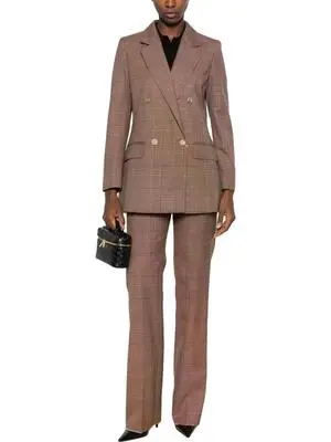 Max Mara Prince Of Wales Check Trousers - Brown