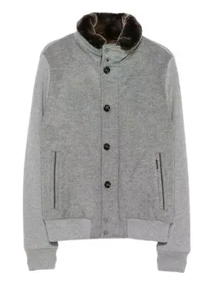 MOORER Faux-fur Collar Panelled Bomber Jacket - Grey