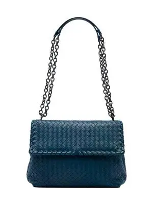 Bottega Veneta Nappa Intrecciato Olimpia Shoulder Bag - Blue