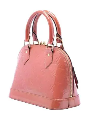 LOUIS VUITTON 2017 Monogram Vernis Alma Bb Satchel Red