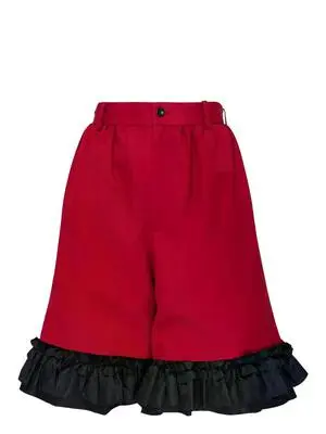 Comme Des Garçons Ruffle-trimmed Shorts - Red
