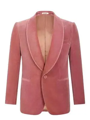 FURSAC Shawl-lapel Velvet Blazer - Pink