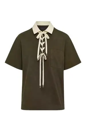 Simone Rocha Lace-up Rugby Polo Shirt - Green