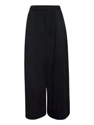 ENFOLD Crinkled Wide-leg Trousers - Black