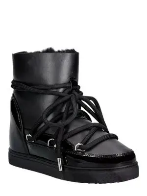 INUIKII Inuikii Patent-Panelled Lace-Up Ankle Boots