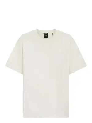 BOSS Textured Regular-fit T-shirt - Neutrals