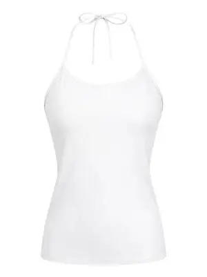Still Here Toggle Halterneck Tank Top - White