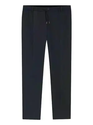 BOSS Drawstring-waist Stretch-twill Chino Pants - Blue