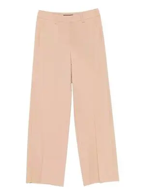 LUISA CERANO Pleated Wide-leg Trousers - Neutrals