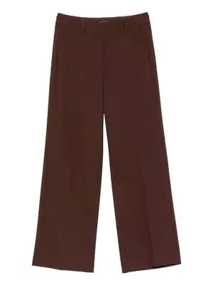 LUISA CERANO Pleated Wide-leg Trousers - Brown