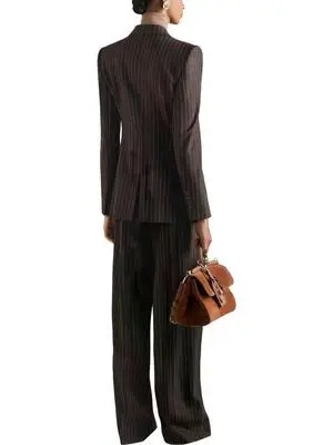 Dolce & Gabbana Turlington Double-breasted Twill Pinstripe Jacket - Brown