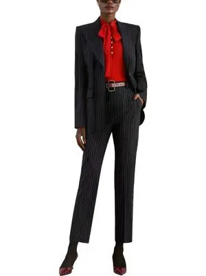 Dolce & Gabbana Pinstripe Wool Turlington Jacket - Blue