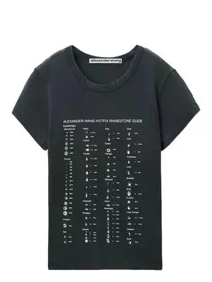 Alexander Wang Fitted T-shirt With Hotfix Card Graphic - Grey