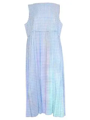 TAO TAO Gingham Pleated Midi Dress