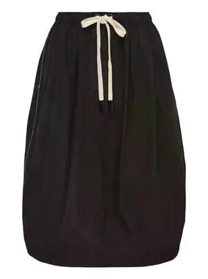 LEE MATHEWS Callum Drawstring Balloon Midi Skirt - Black