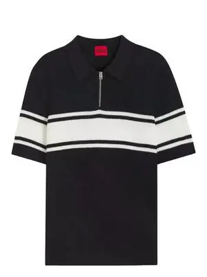 Hugo Printed Stripes Polo Shirt Blue
