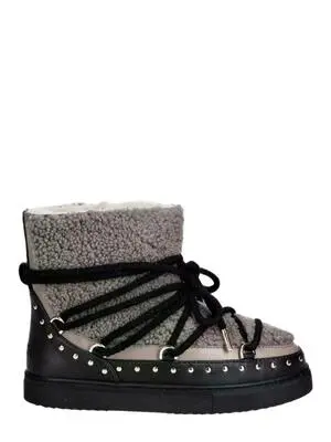 Inuikii Curly Rock Studded Ankle Boots - Grey