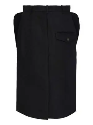 PUSHBUTTON Sculptural-hip Pencil Midi Skirt - Blue
