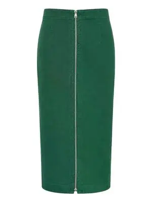 N°21 Zip-fastening Denim Midi Skirt - Green