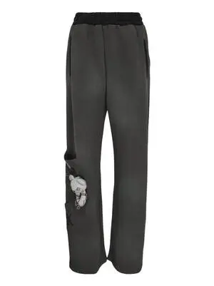 We11Done Doodle Teddy Logo-print Track Pants - Grey
